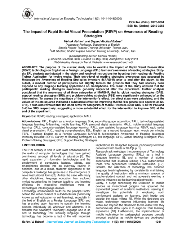 (PDF) The Impact of Rapid Serial Visual Presentation (RSVP) on ...