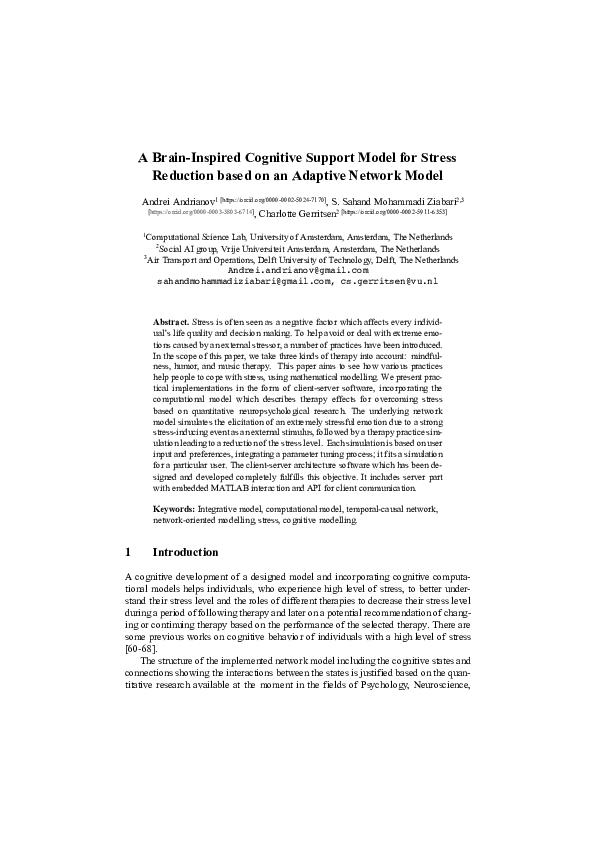 (PDF) A Brain-Inspired Cognitive Support Model for Stress Reduction ...