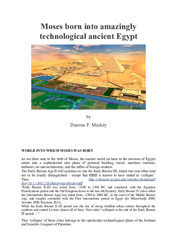 (DOC) Moses born into amazingly technological ancient Egypt