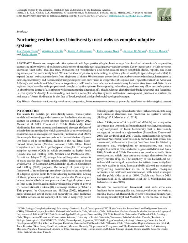 (PDF) Nurturing resilient forest biodiversity: nest webs as complex ...