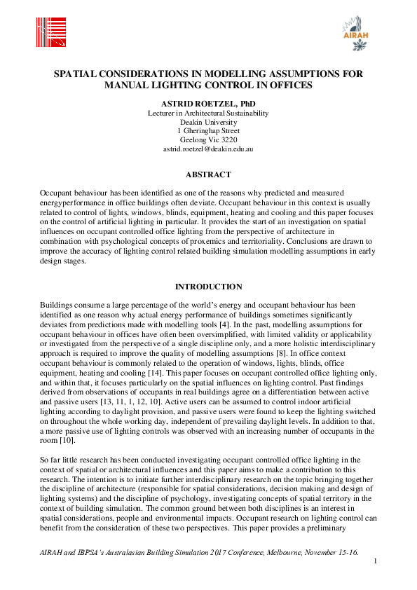 (PDF) SPATIAL CONSIDERATIONS IN MODELLING ASSUMPTIONS FOR MANUAL ...