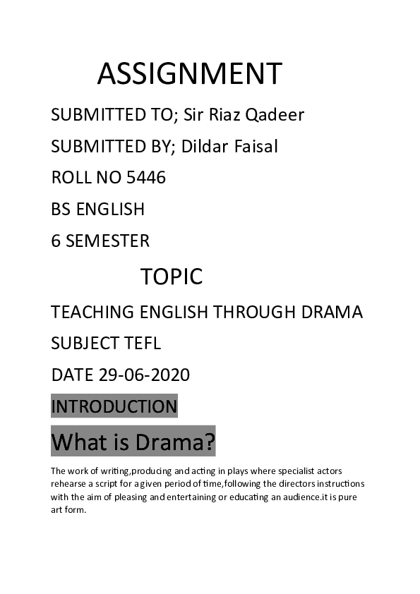 (DOC) Teaching English through Drama.
