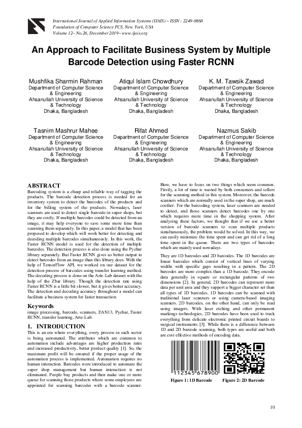 (PDF) An Approach to Facilitate Business System by Multiple Barcode ...