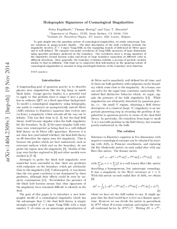 (PDF) Linking the singularities of cosmological correlators | Hayden ...