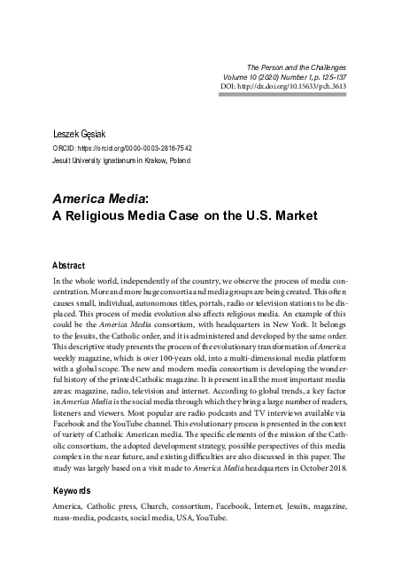 (PDF) America Media: A Religious Media Case on the U.S. Market
