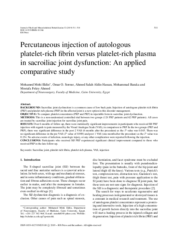 (PDF) Percutaneous injection of autologous platelet-rich fibrin versus ...