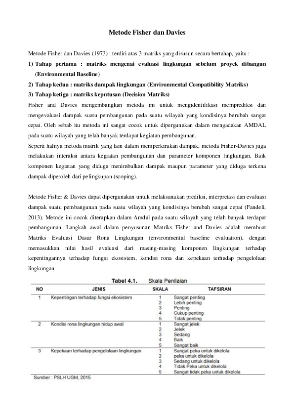 (PDF) Metode Fisher dan Davies