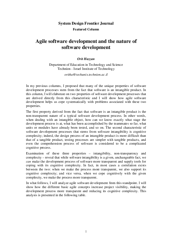 (PDF) Agile Software Development and the Nature of Software Development ...