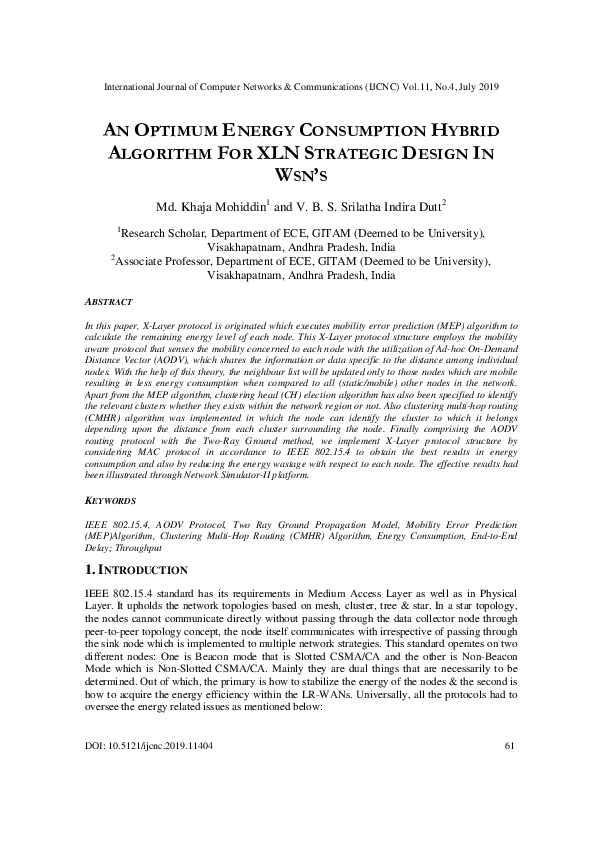 (PDF) AN OPTIMUM ENERGY CONSUMPTION HYBRID ALGORITHM FOR XLN STRATEGIC ...