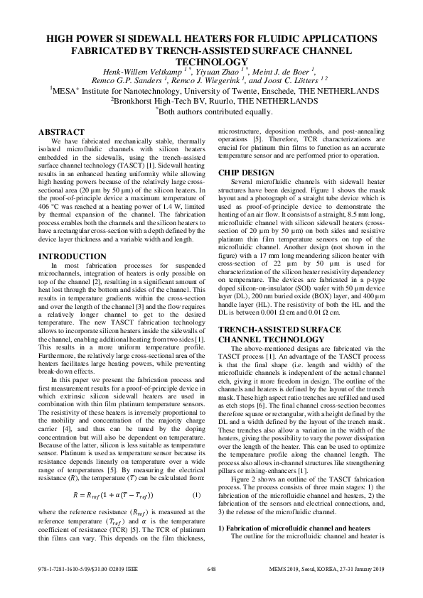 (PDF) High power Si sidewall heaters for fluidic applications ...