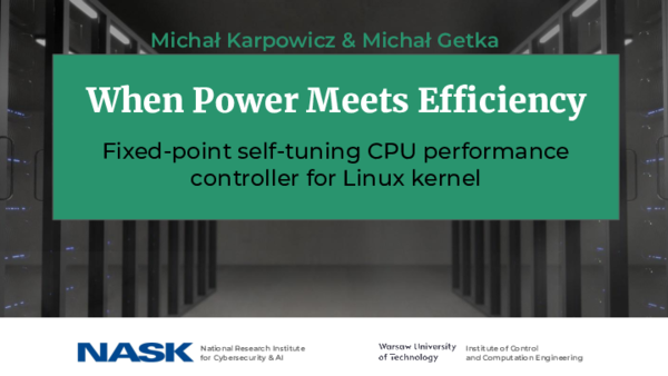 Pdf Fixed Point Self Tuning Cpu Performance Controller For Linux Kernel 5442