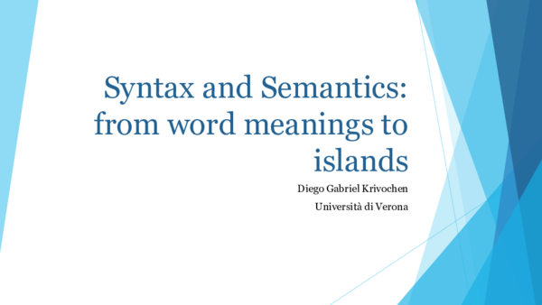 (PDF) Teaching material: Syntax and Semantics: from word meanings to ...