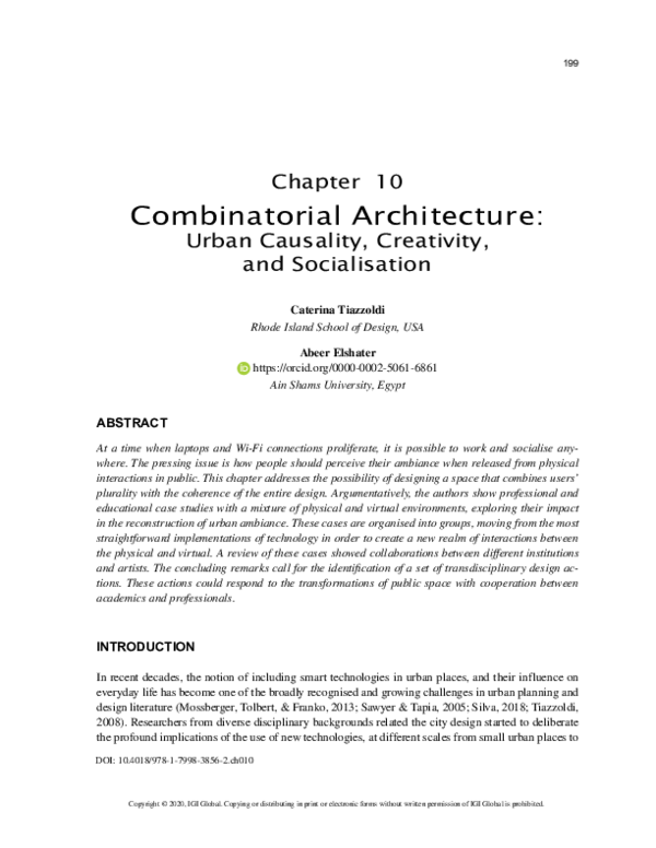 (PDF) Combinatorial Architecture: Urban Causality Creativity and ...