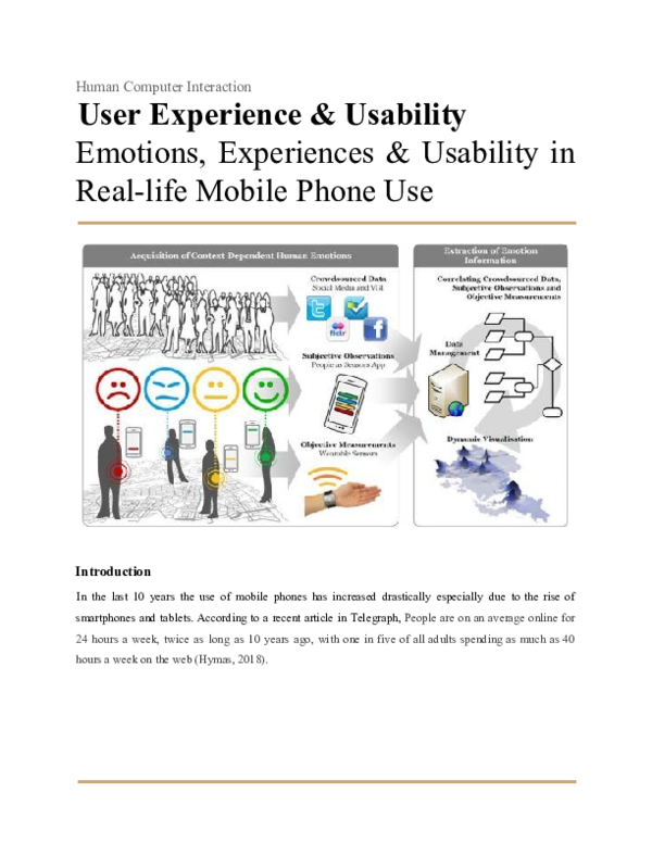 (PDF) Human Computer Interaction User Experience & Usability Emotions, Experiences & Usability ...