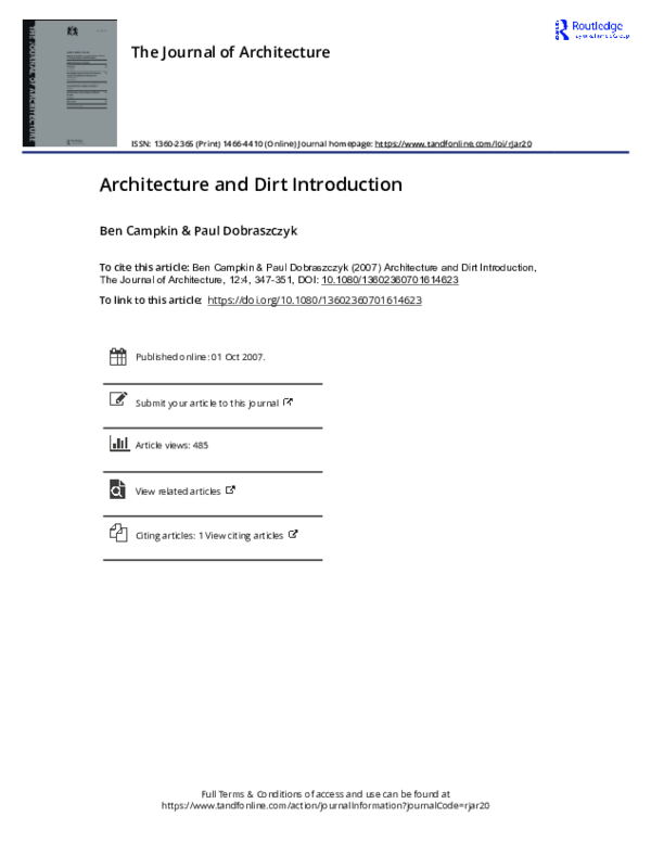 (PDF) Architecture and Dirt Introduction