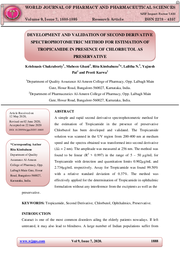 Pdf Development And Validation Of Second Derivative