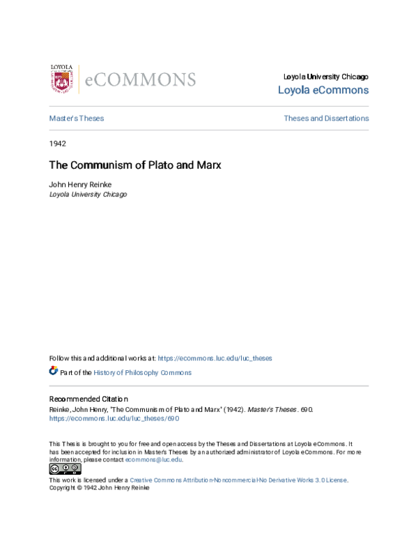 (PDF) The Communism of Plato and Marx The Communism of Plato and Marx