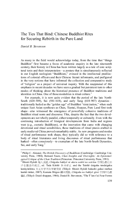(PDF) The Ties That Bind: Chinese Buddhist Rites for Securing Rebirth ...