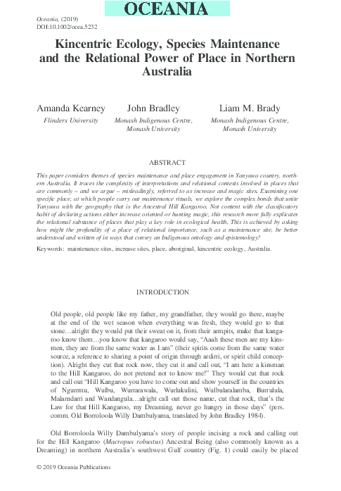 (PDF) Kincentric Ecology, Species Maintenance and the Relational Power ...