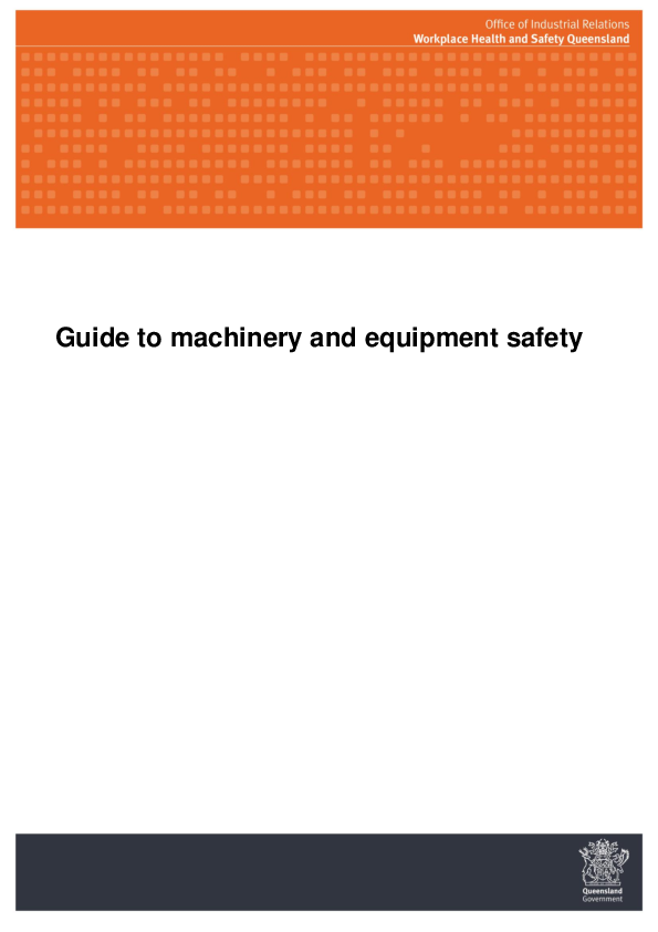 (PDF) Guide to machinery and equipment safety