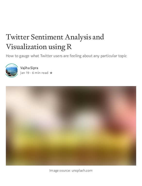 (PDF) Twitter Sentiment Analysis and Visualization using R
