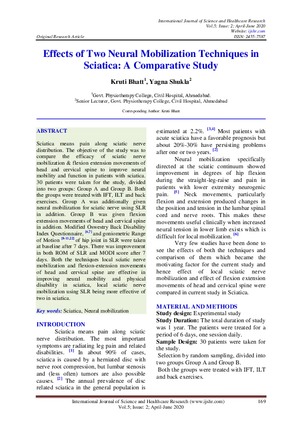 (PDF) Effects of Two Neural Mobilization Techniques in Sciatica: A ...