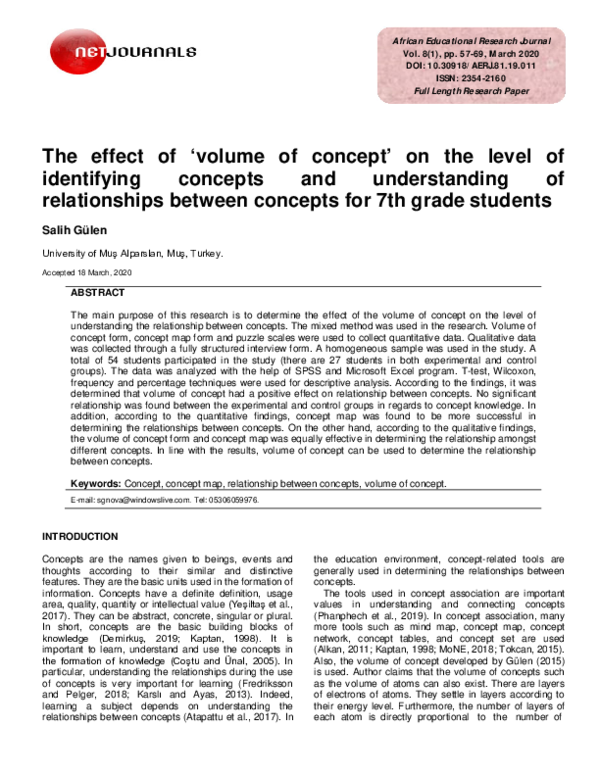 (PDF) The effect of 'volume of concept' on the level of identifying ...