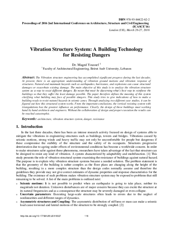 (PDF) Vibration Structure System: A Building Technology for Resisting Dangers
