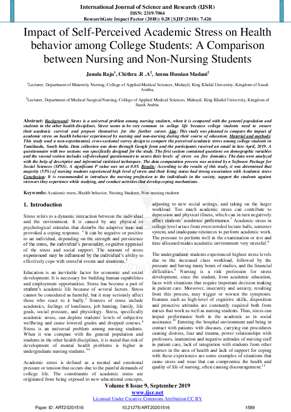 (PDF) Licensed Under Creative Commons Attribution CC BY Impact of Self ...