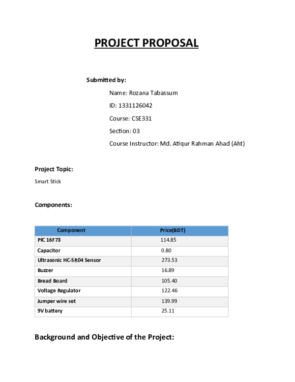 (DOC) PROJECT PROPOSAL Project Topic