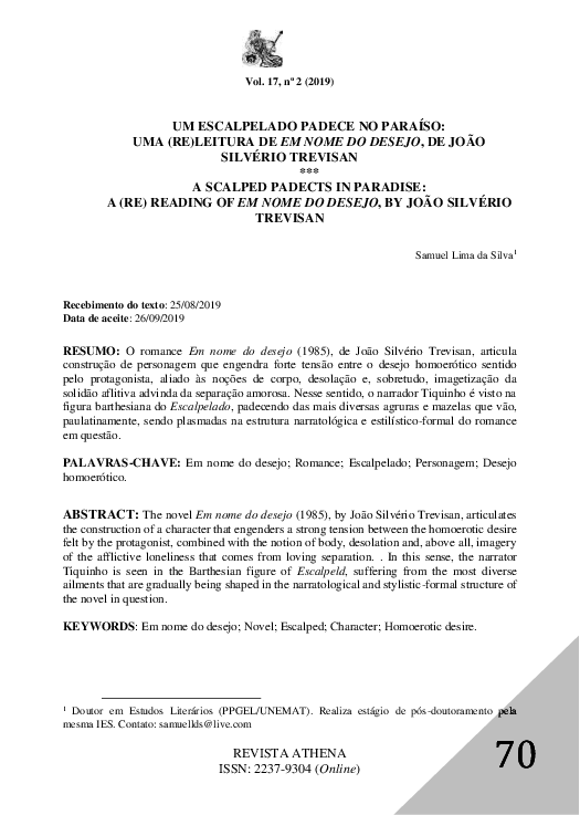 (PDF) UM ESCALPELADO PADECE NO PARAÍSO: UMA (RE)LEITURA DE EM NOME DO ...