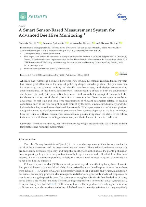 (PDF) A Smart Sensor-Based Measurement System for Advanced Bee Hive ...