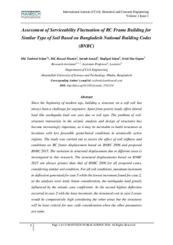 (PDF) Assessment of Serviceability Fluctuation of RC Frame Building for ...
