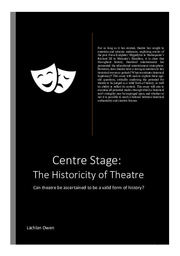 (PDF) Centre Stage: The Historicity of Theatre