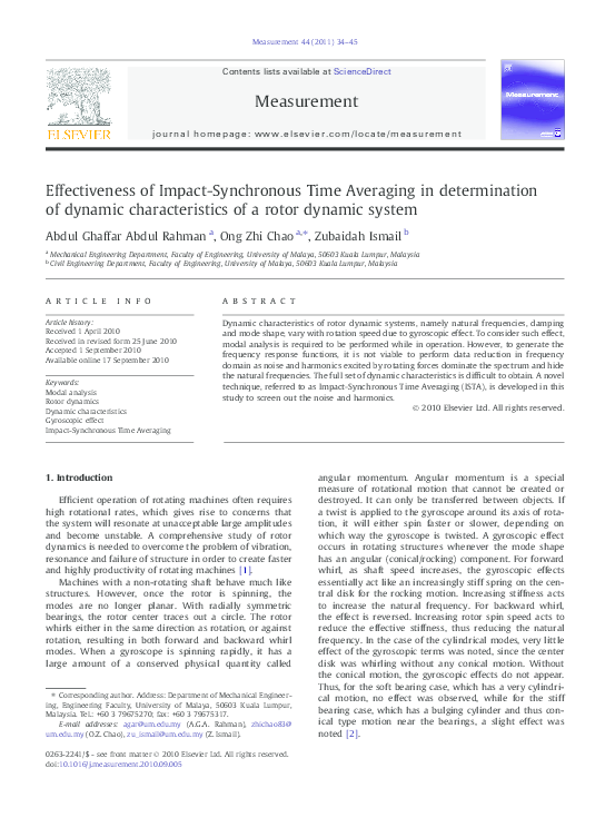 (PDF) Effectiveness of Impact-Synchronous Time Averaging in ...