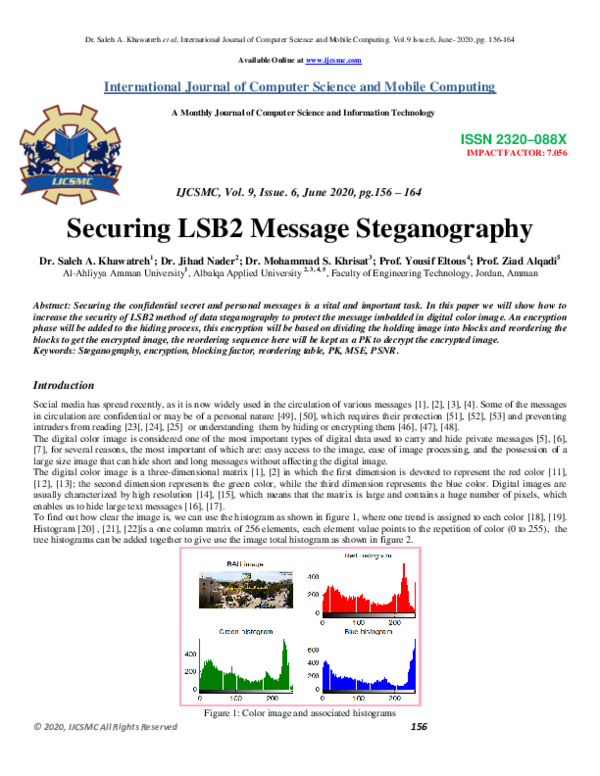 (PDF) Securing LSB2 Message Steganography﻿
