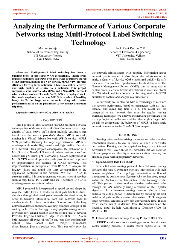 (PDF) IJERT-Analyzing the Performance of Various Corporate Networks using Multi-Protocol Label ...