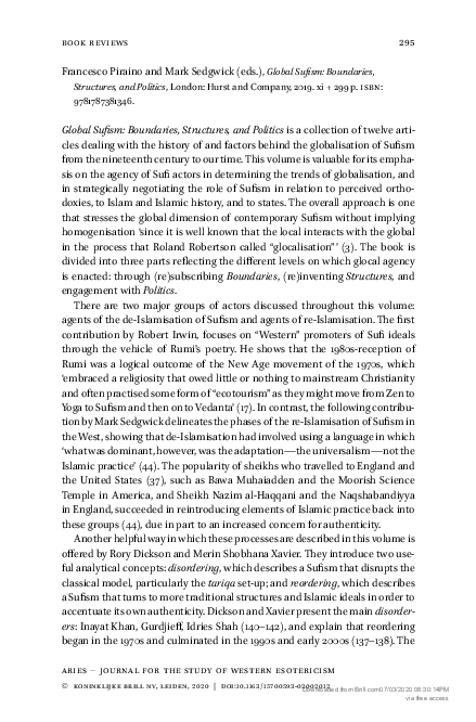 (PDF) Review: Global Sufism: Boundaries, Structures, and Politics ...