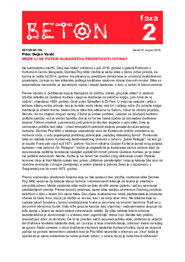 (PDF) Dejan Vasić MOŽE LI SE PUTEM SLIKARSTVA PREDSTAVITI ISTINA