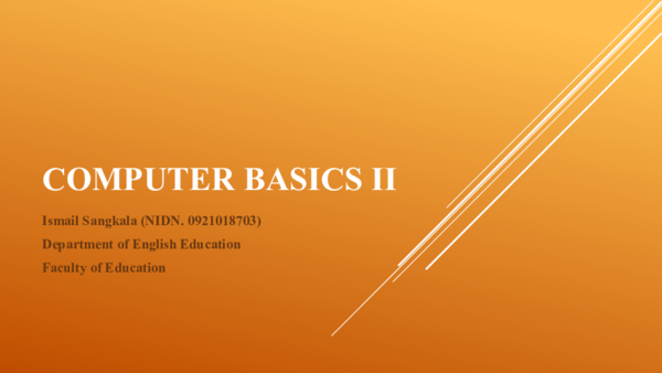 (PPT) Unit 2. Computer Basics Part II