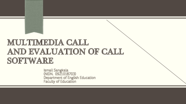 (PPT) Unit 4. Multimedia CALL and Evaluation of CALL Software