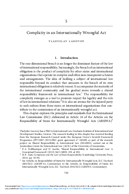 (PDF) Complicity in an Internationally Wrongful Act