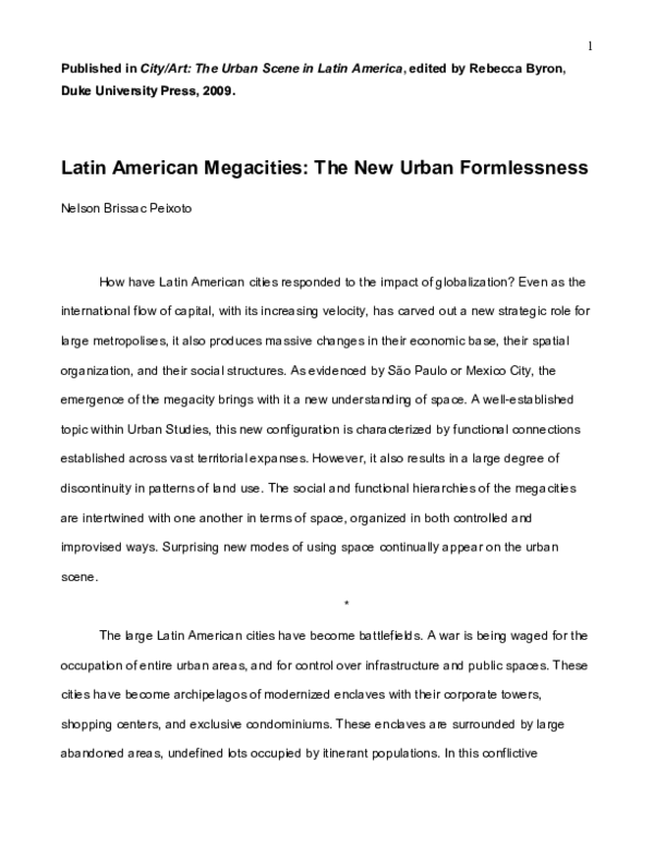 (PDF) The New Urban Formlessness