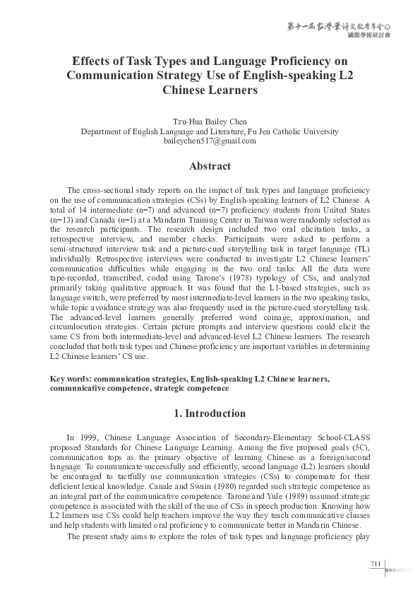 (PDF) Effects of task type and language proficiency on communication strategy use of English ...