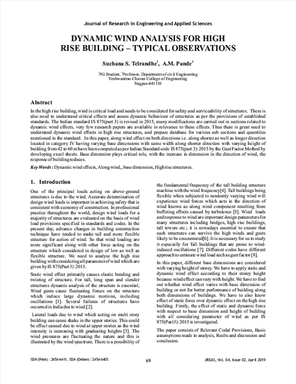 (PDF) DYNAMIC WIND ANALYSIS FOR HIGH RISE BUILDING -TYPICAL OBSERVATIONS