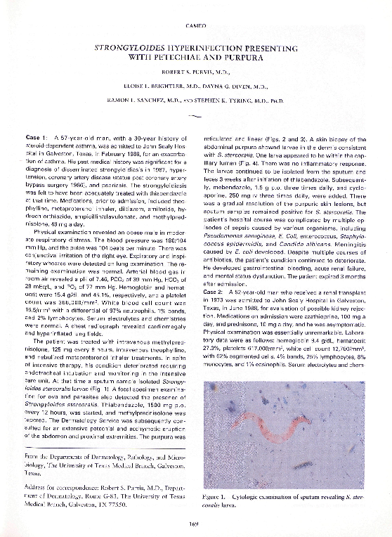 (PDF) Strongyloides Hyperinfection Presenting with Petechiae and ...