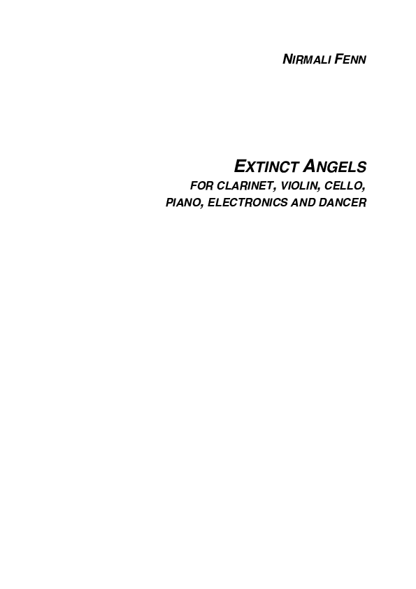 (PDF) Extinct Angels for clarinet, violin, piano and electronics