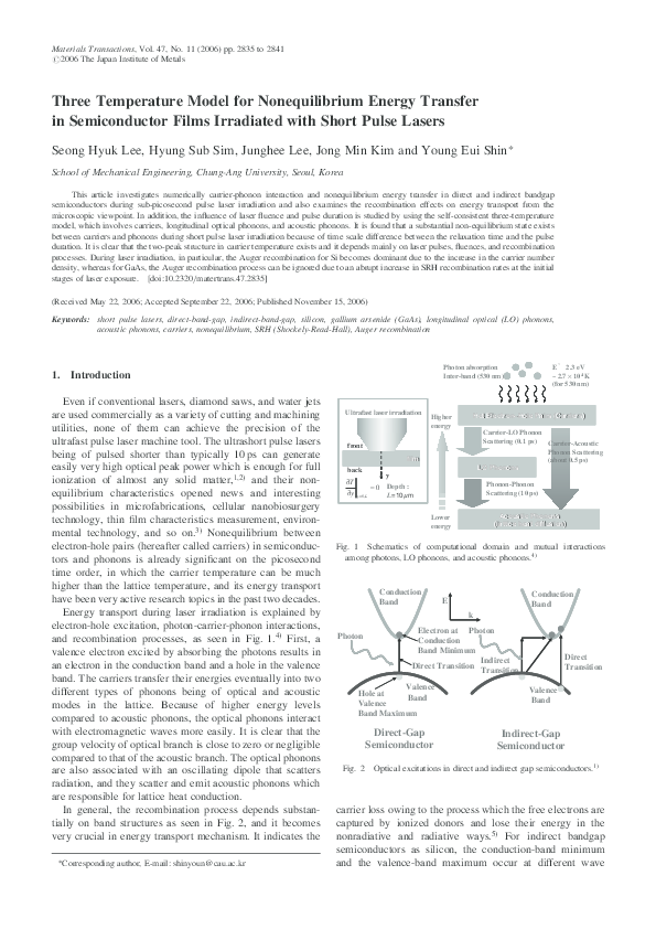 (PDF) Three Temperature Model for Nonequilibrium Energy Transfer in ...