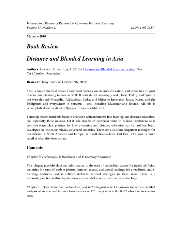 (PDF) Distance and blended learning in Asia