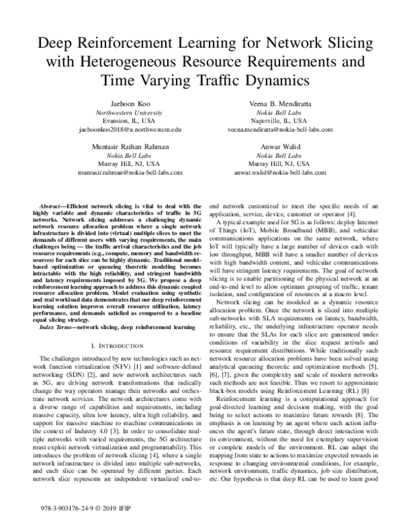Pdf Deep Reinforcement Learning For Network Slicing With Heterogeneous Resource Requirements